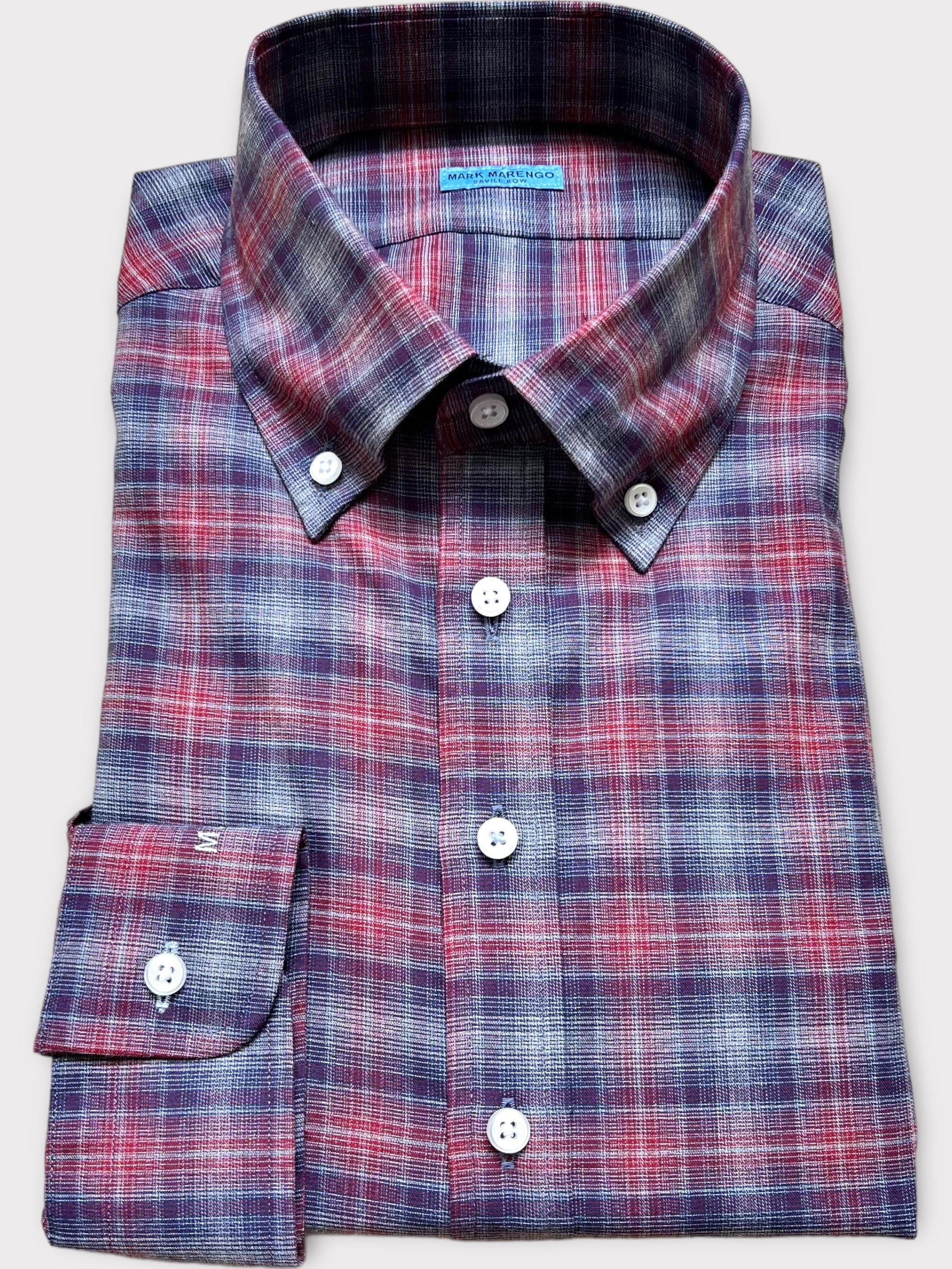 Red Blue Check Shirt – MARK MARENGO BESPOKE